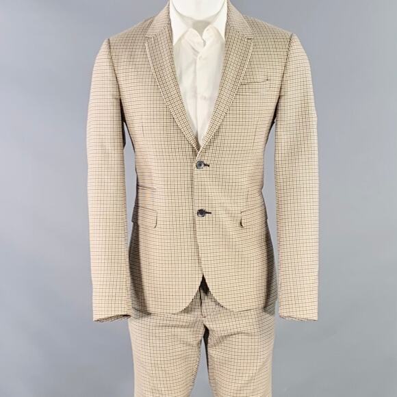 Valentino | Suits & Blazers | Valentino Size 38 Tan Black White Plaid ...
